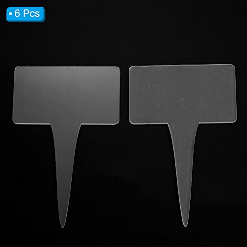 PATIKIL Acrylic Plant Tag, 6 Pack Reusable Rectangle Garden Herb Name Label for Outdoor Patio Flower Grass Bonsai Potting, Transparent