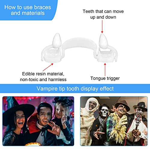 Teeth Dentures 2 Pieces Kit Teeth Dentures With 1 Teeth Pellets Adhesive For Cosplay Party Props Halloween Party White Teeth Medium Top And Bottom Veneers