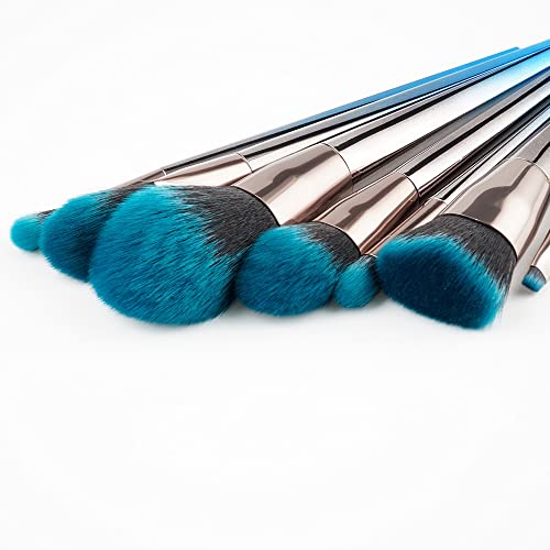 Ponytail Brush Smoother 7pcs Pro Makeup Brushes Set Foundation Powder Eyeshadow Eyeliner Lip Brush Tool Purse Cleaning Ball