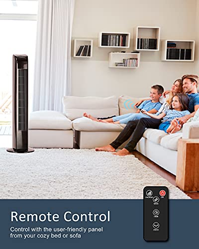 Uthfy Tower Fan with Remote, 31" Electric Tower Fan That Blow Cold Air, Quiet Cooling Fan & Oscillating Tower Fan with Remote, Electric Standing Tower Fan Floor Fan