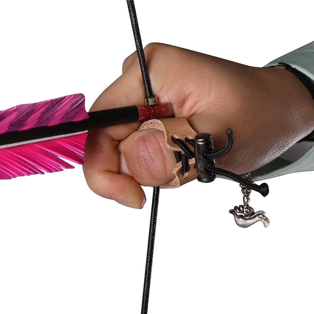 Huntingdoor Arm Guards Archery Leather Arm Protector Hunting Shooting Arrow Bow Gear Accessories +Huntingdoor Archery Finger Tabs Adjustable Thickened Thumb Guard Thumb Finger Protector