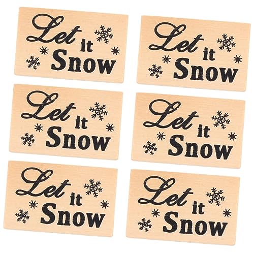 TEHAUX Vintage Rubber Stamps 6 pcs Christmas kidcraft playset Decorative Wooden Stamp Wood Card Making Stamps Christmas Wood for Card Making Adorable Xmas Stamper Seal