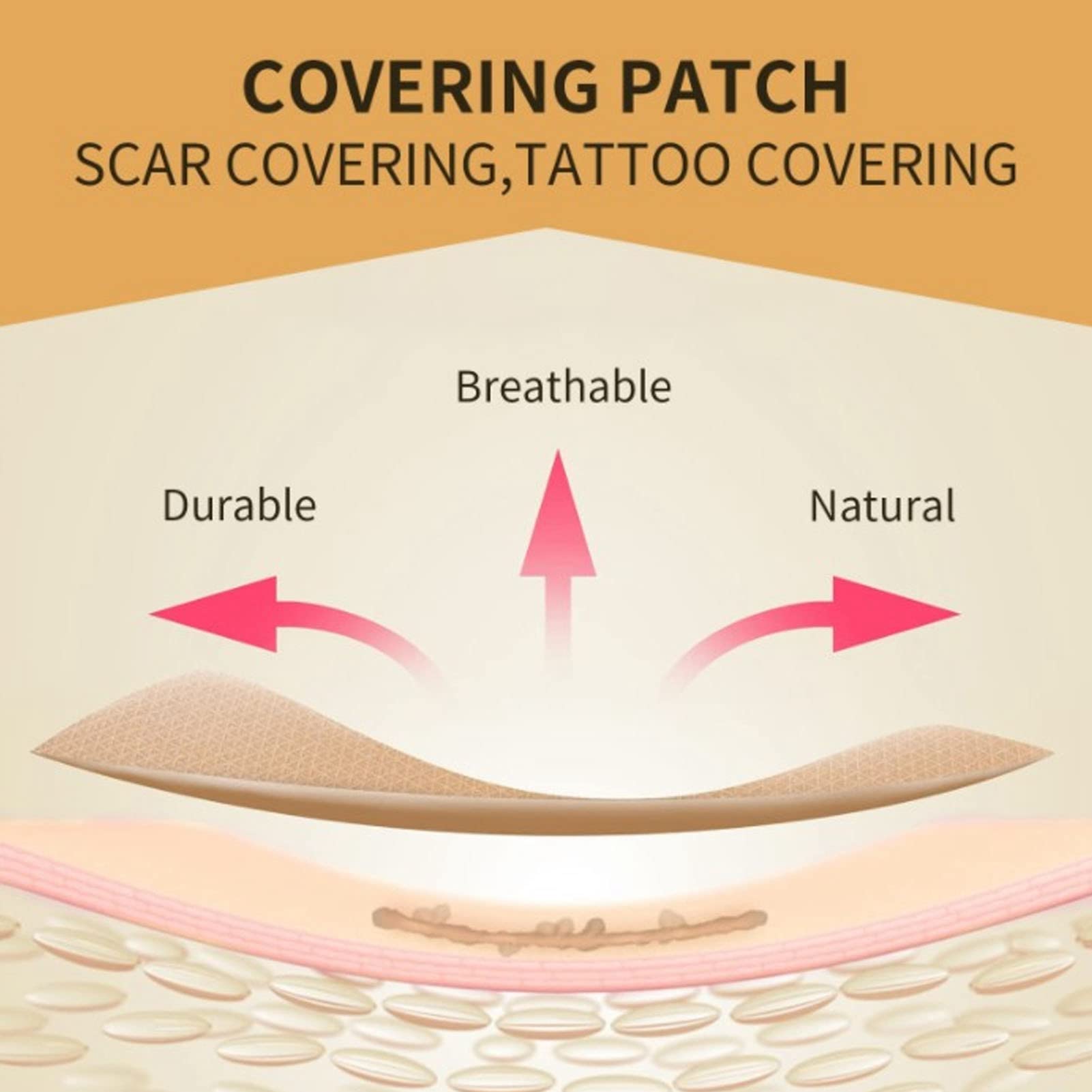 Scar Cover Stickers,2 Boxes Skin Concealing Tape,Waterproof Latex Free Tattoo Cover Up Sticker,Soft Breathable Tattoo Flaw Conceal Patch