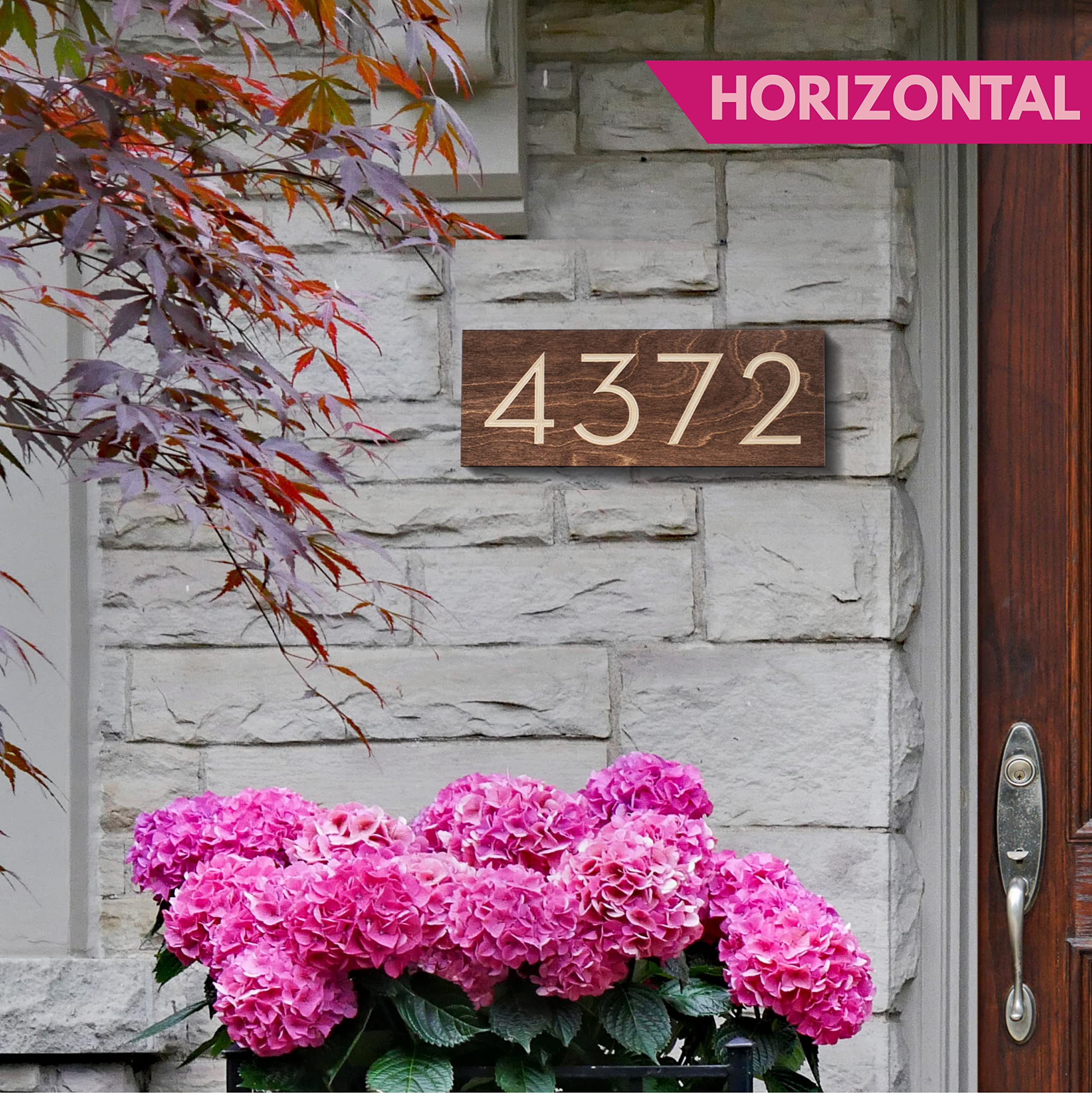 Modern House Numbers for Outside - Horizontal or Vertical Address Sign, 5 Colors, Up to 6 Digits, Address Plaque
