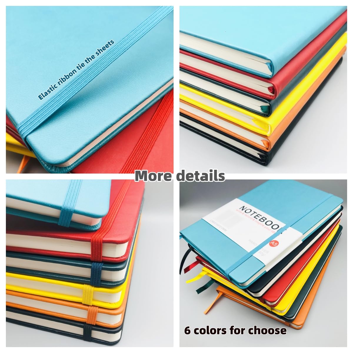 Hianan Journal Notebook,Line Ruled,Hardcover with PU Leather,200 Pages, A5 Medium 5.7 x 8.4 inches,80gsm quanlity Thick Paper (ROBIN BLUE)