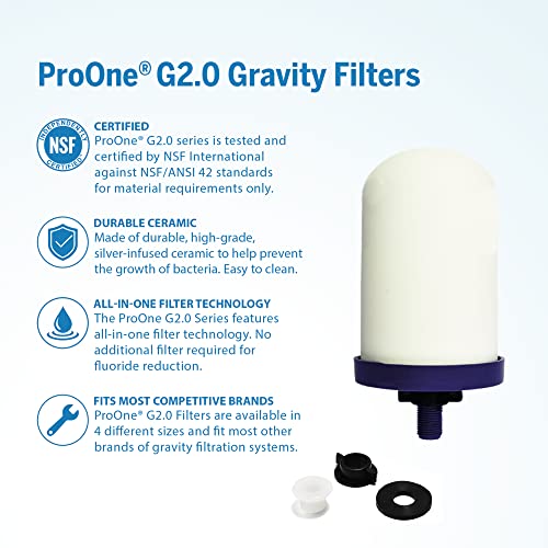 ProOne Water Filter Pitcher with Fruit Infuser, Filtered Water Pitcher for Kitchen, Office, Camping, or RVing, Independently Tested Proven to Reduce PFAS.