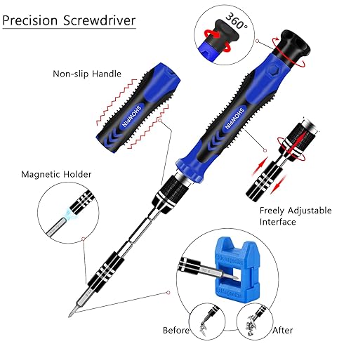 Precision Screwdriver Set, 140 in 1 Computer Repair kit With 120 Screwdriver Bits, Electronics Tool kit With Magnetic Repair Tool, Compatible for Laptop, PC, iPhone, MacBook, Xbox, Game Console Repair