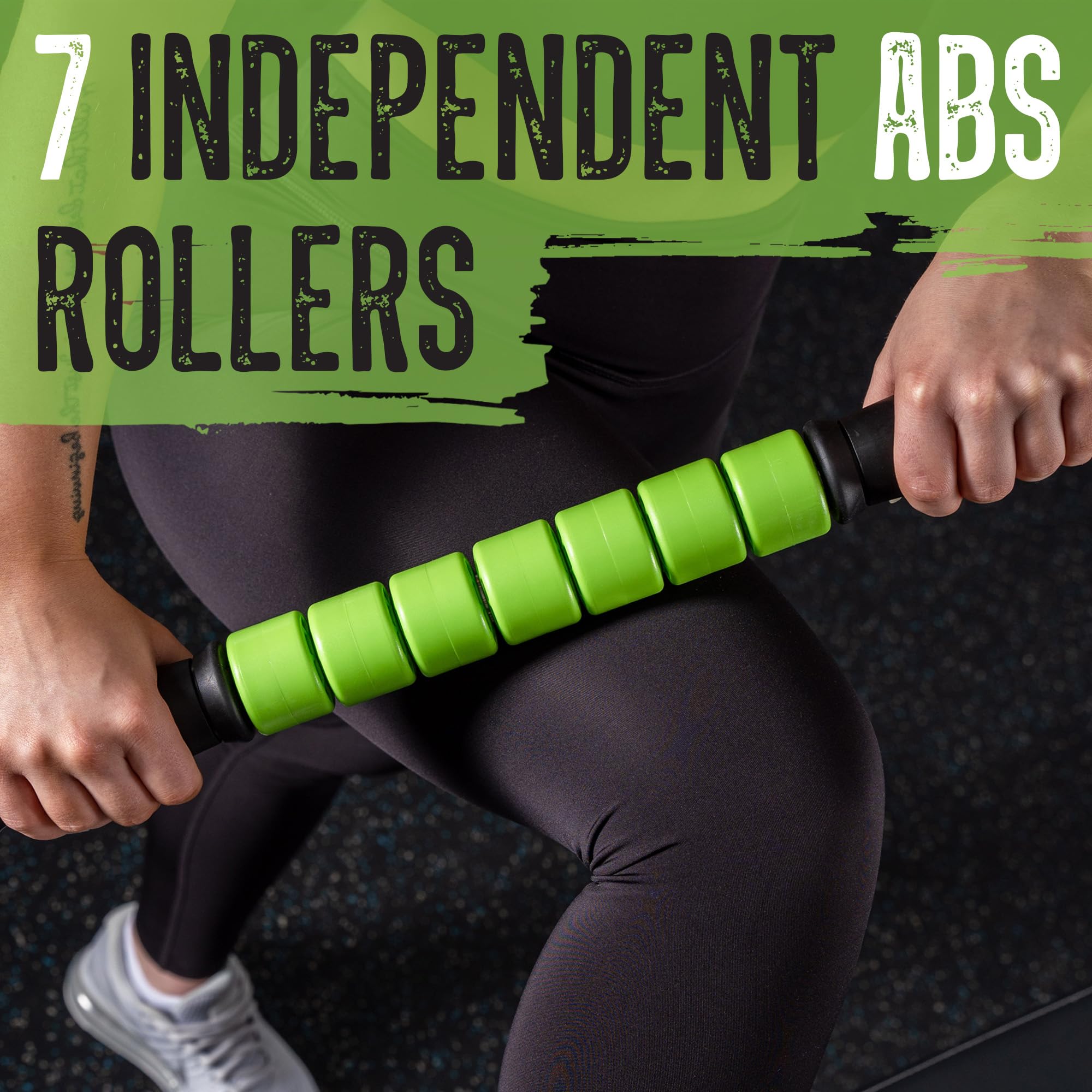 Gradient Fitness Muscle Roller Stick with Free Exercise eGuide,Body Massage Stick Tools,Muscle Roller Massager for Relief Muscle Soreness,Cramping and Tightness,Help Legs and Back Recovery,Green/Black