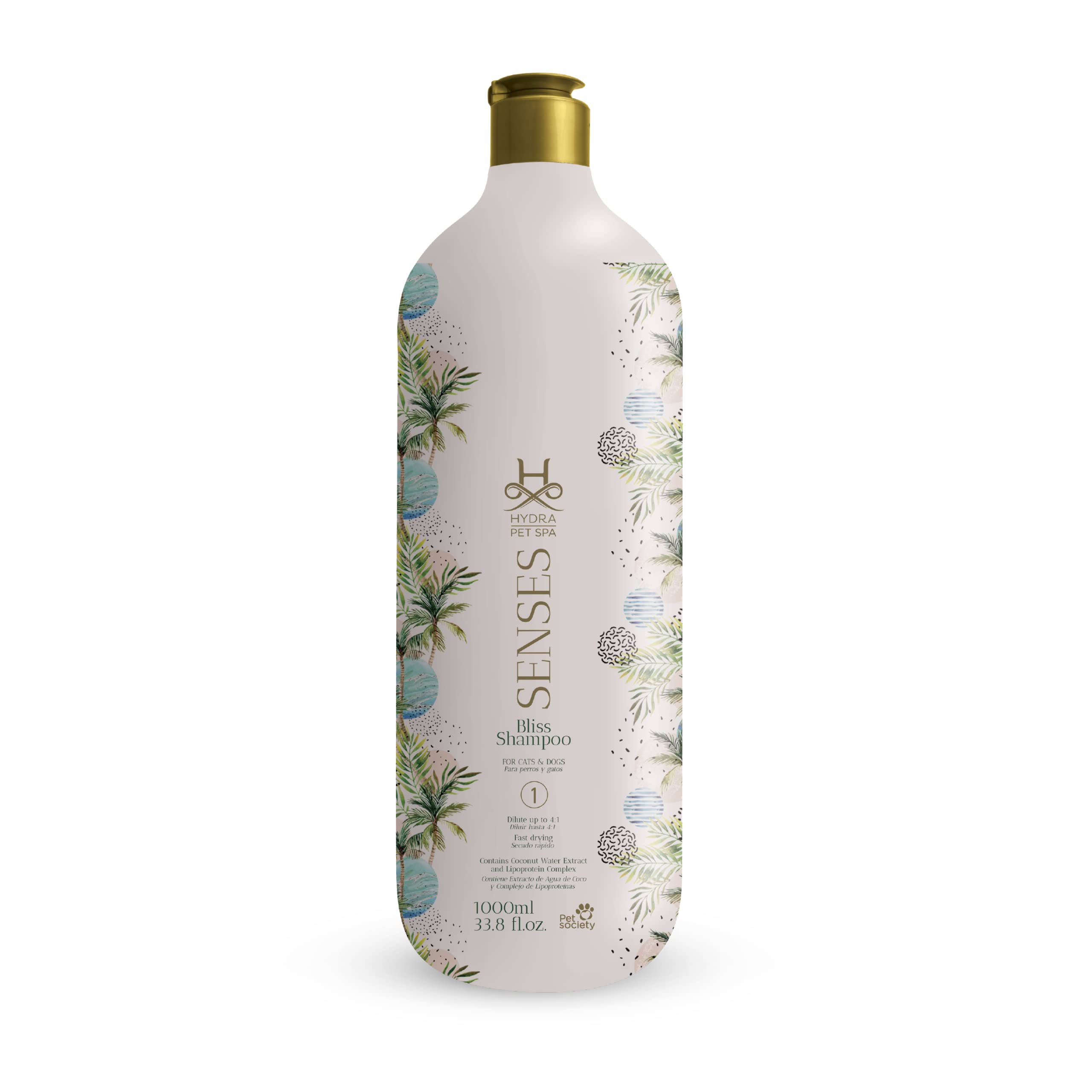 Hydra Senses Bliss Shampoo for Dogs and Cats, Coconut Water Pet Shampoo, Pet Moisturizing Shampoo for All Breeds, Repairs Coat Damage