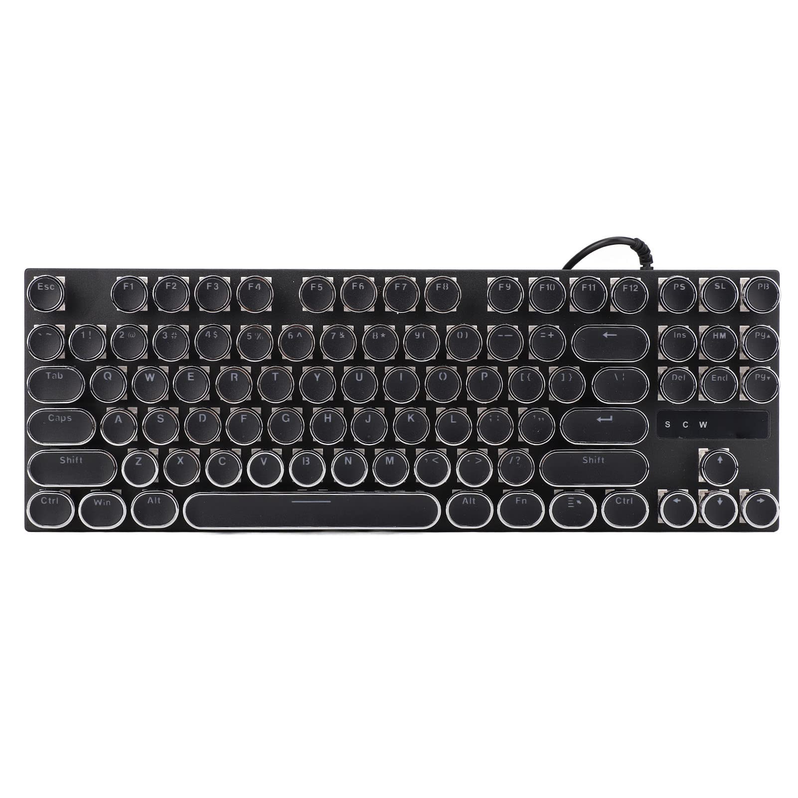 Red Switch Mechanical Keyboard Floating Button Structure 2 Color Injection Molding Red Switch Color Lock Mechanical Gaming Keyboard for Gaming (Black Plated Punk Keycaps)