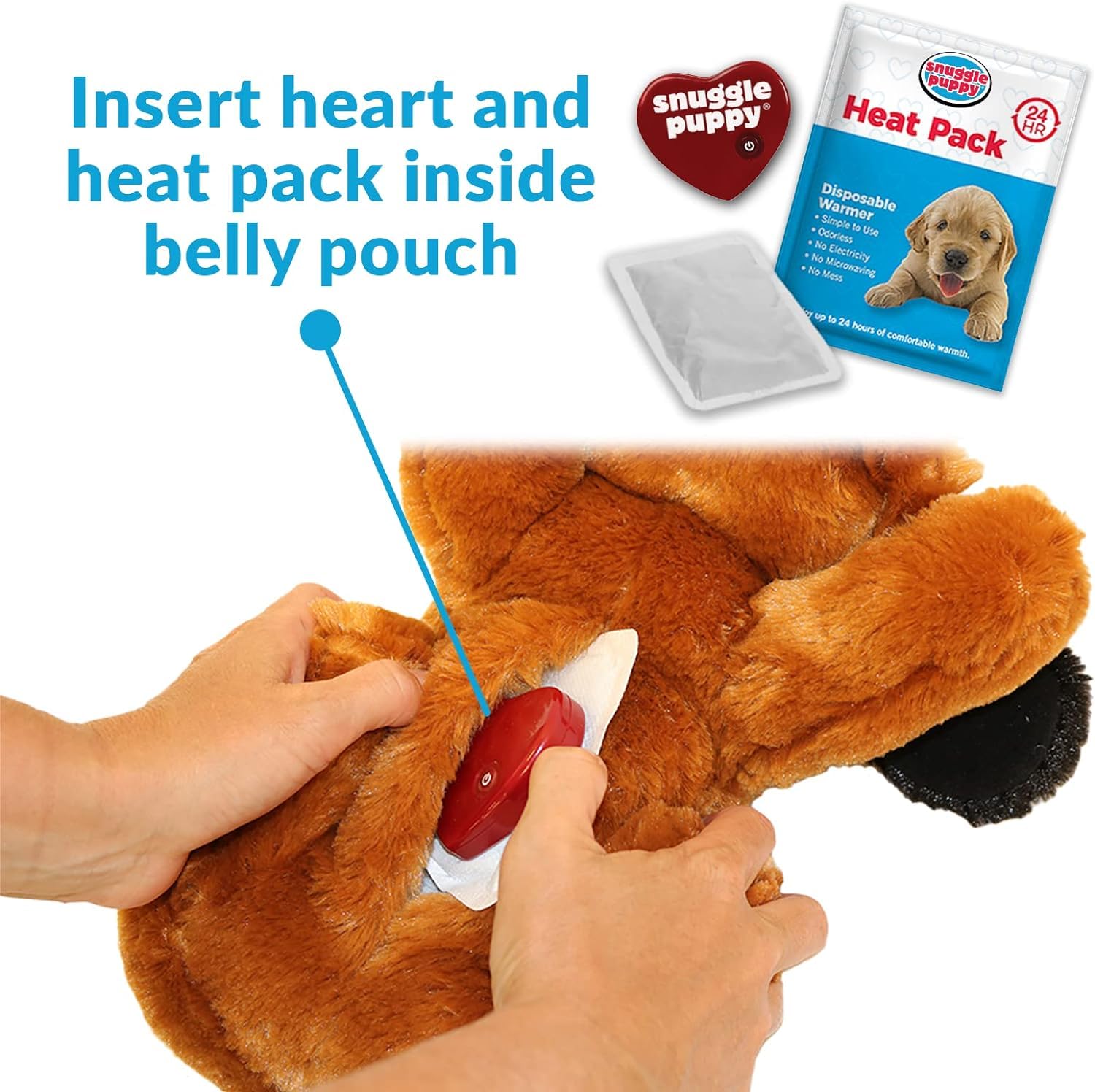 Snuggle Puppy Original Heartbeat Stuffed Toy for Dogs, Pet Anxiety Relief and Calming Aid Bundle with Puppy Bites, Day Calm, 60 Count Calming Chews for New & Stressful Situations.