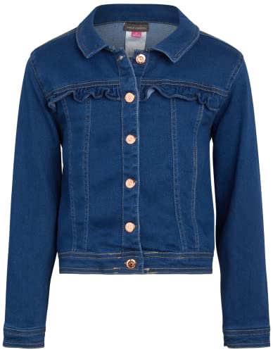 Vince Camuto Girls' Jean Jacket - Basic Casual Soft Stretch Denim Jacket (Size: 7-12), Size 8, Dark Wash Soild
