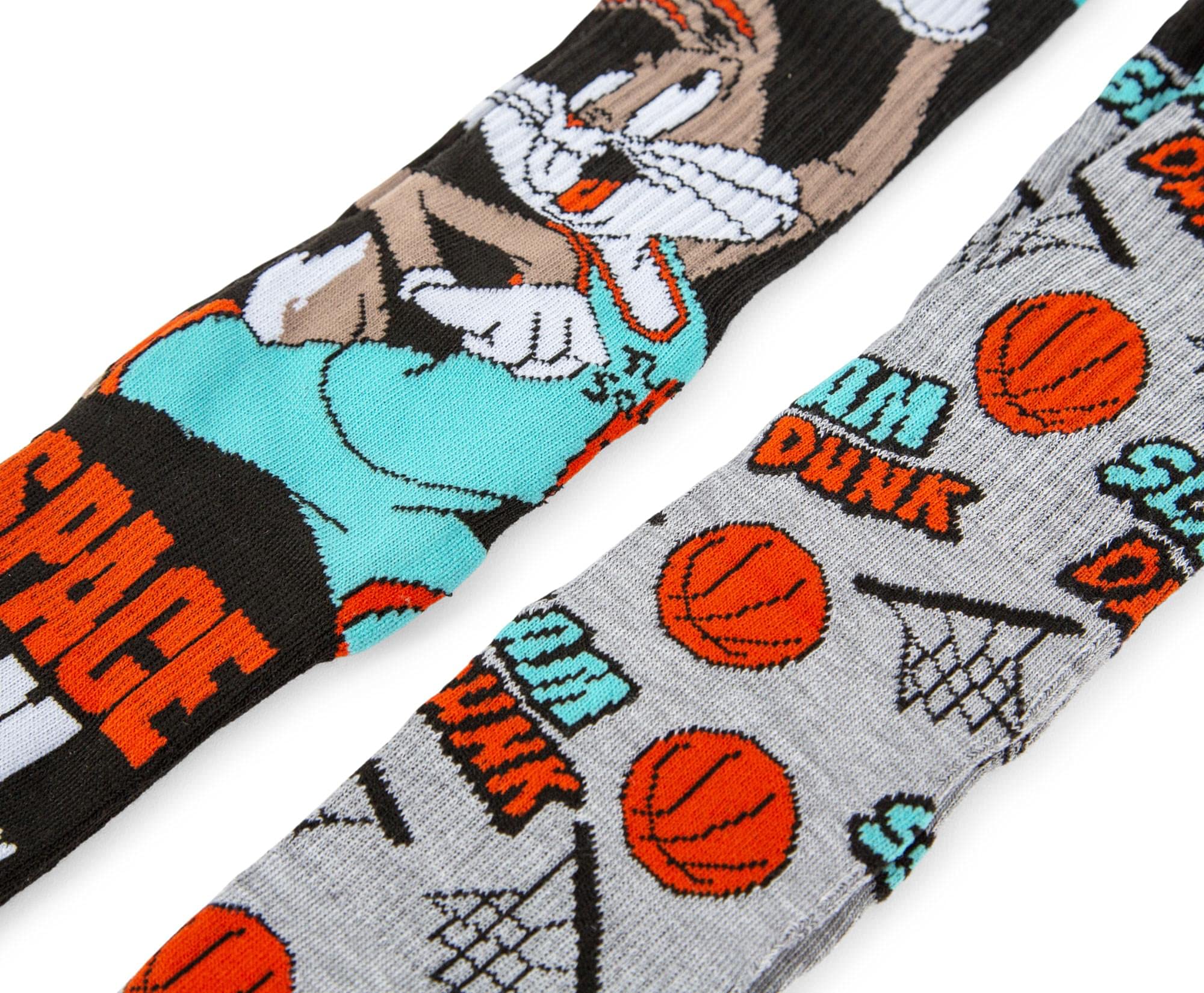 Hypnotic Socks Space Jam Unisex Athletic Crew Socks | 2 Pairs | Size 6-12,Orange