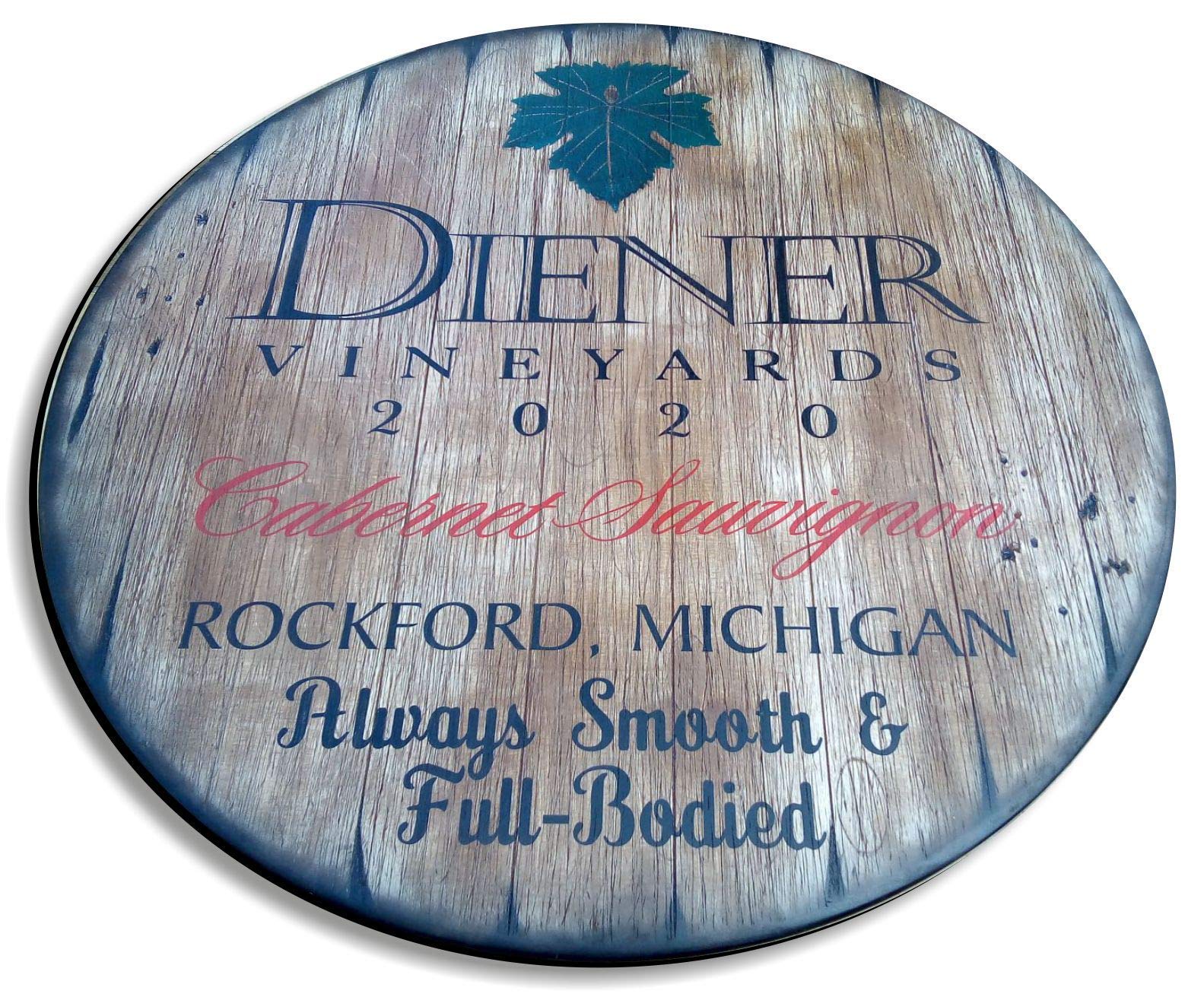 Personalized Table Top Inspired by Old Wine Barrels, Living Room Home Bar Man Cave Wood Furniture, Custom Gifts, Size 16/20/24/30/36/40/42/46 Inch