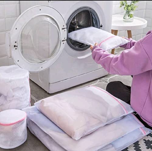 Set of 3 Mesh Laundry Bags-1 Large, 1 Medium & 1 Small Bags. Heavy Duty Fine Mesh Bag for Washing Machine, Laundry Bag for Travel, Lingerie, Sweater, Garment, Undergarment