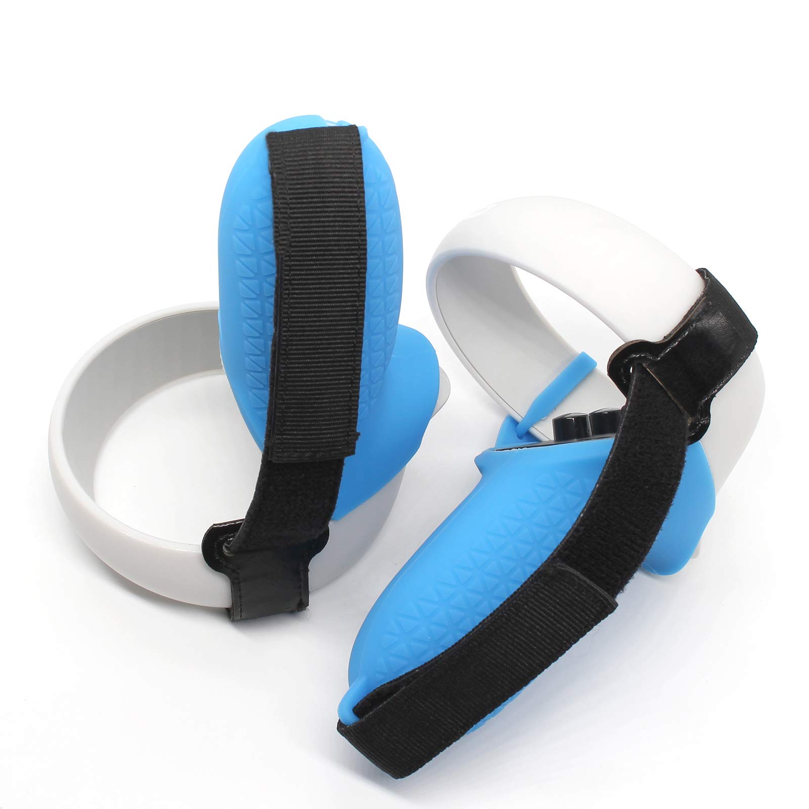 HIJIAO Knuckle Strap & Controller Grip Skin for Oculus Quest 2 (Blue)