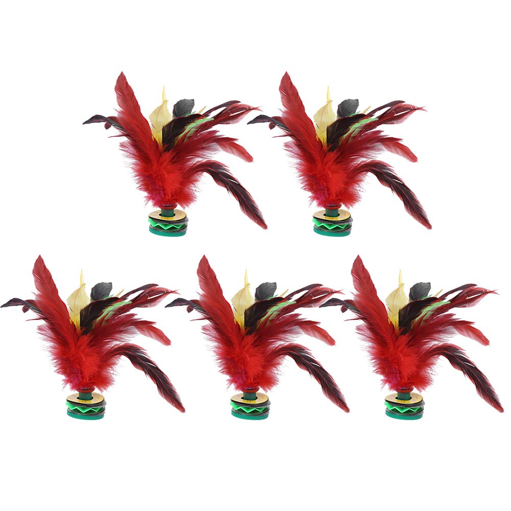 LAIONTY Chinese Manual Traditional Feather Shuttlecock, Color Kicking Shuttlecock for Foot Exercise
