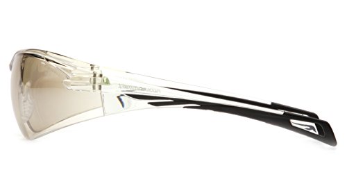 Pyramex Safety PMXSLIM Eyewear, Black Temples, Indoor/Outdoor Mirror Lens
