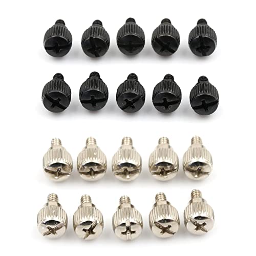 Screw 10pcs Computer Case Screws Black Or Nickel Computer Case Screw Hand Tighten Thumb Screw Overall Size 14 x 9mm (Color : Black)