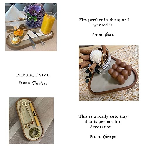 Tynulox Wood Coasters for Drinks | Warm Brown Oblong Multipurpose Plate | Wooden Shallow Storage Tray