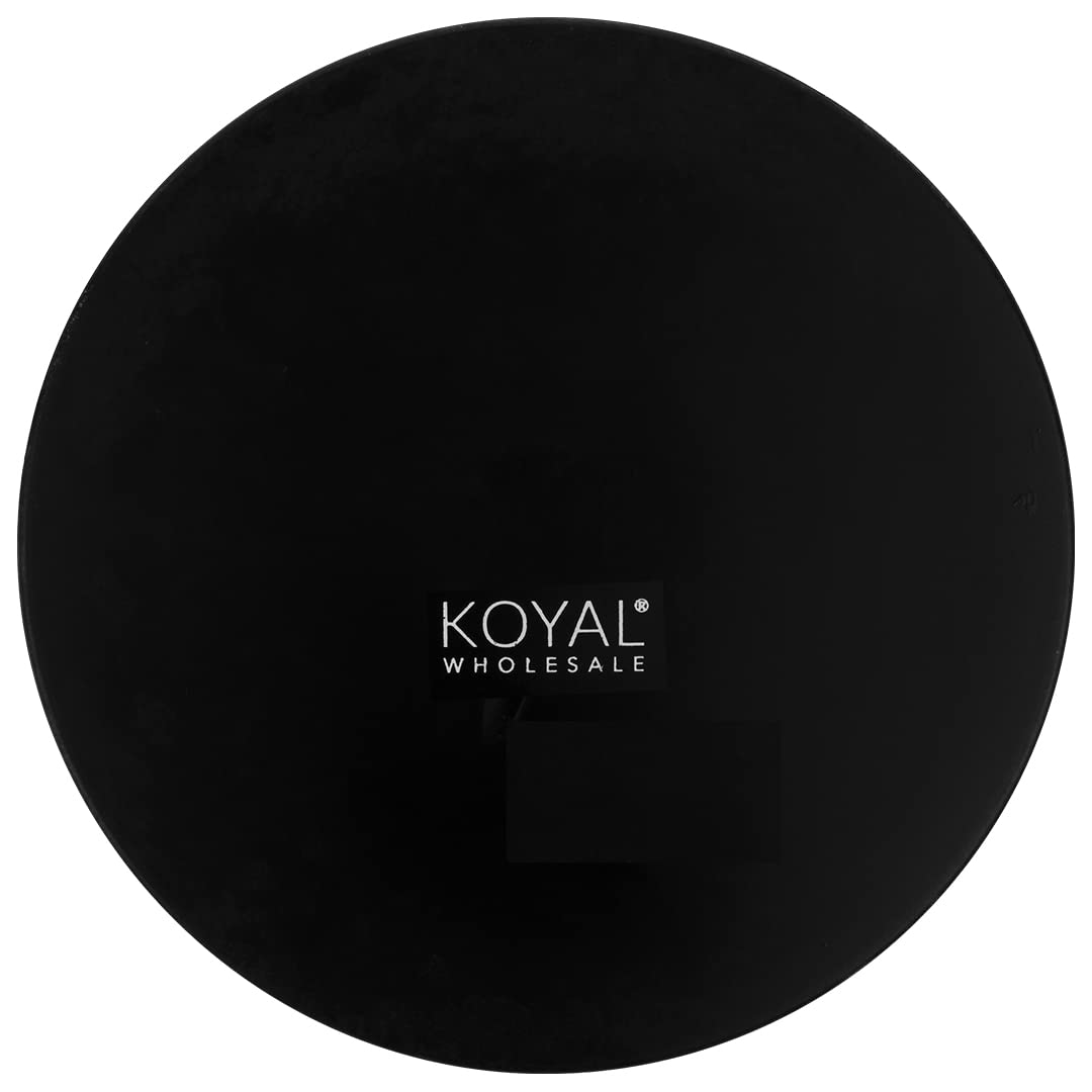 Koyal Wholesale Faux Wood Round Decorative Tray Rustic Wood Tray for Kitchen Counter, Coffee Table, Birch, 1-Pack