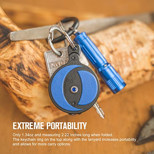 OKNIFE Nightclaw Mini Keychain EDC Folding Pocket Knife, D2 Hawkbill Blade and G10 Handle, for Outdoor, Survival, Camping and Gift (Blue)