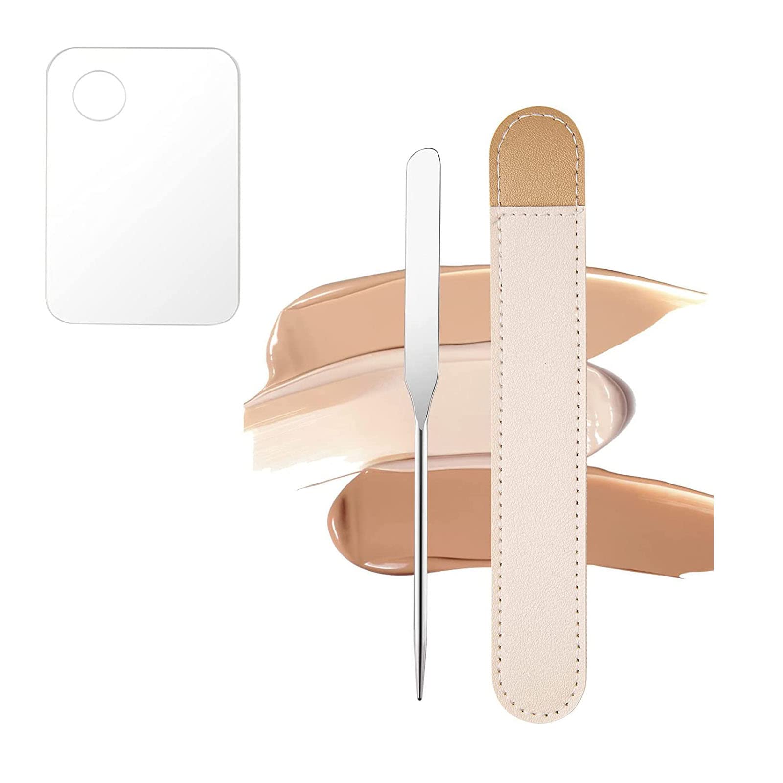 Picasso Spatula Makeup Korean, Makeup Spatula and Palette Set, Korean Picasso Makeup Spatula, Korean Makeup Spatula, Professional Korean Spatula Makeup(Spatula+Palette+Leather Cover)