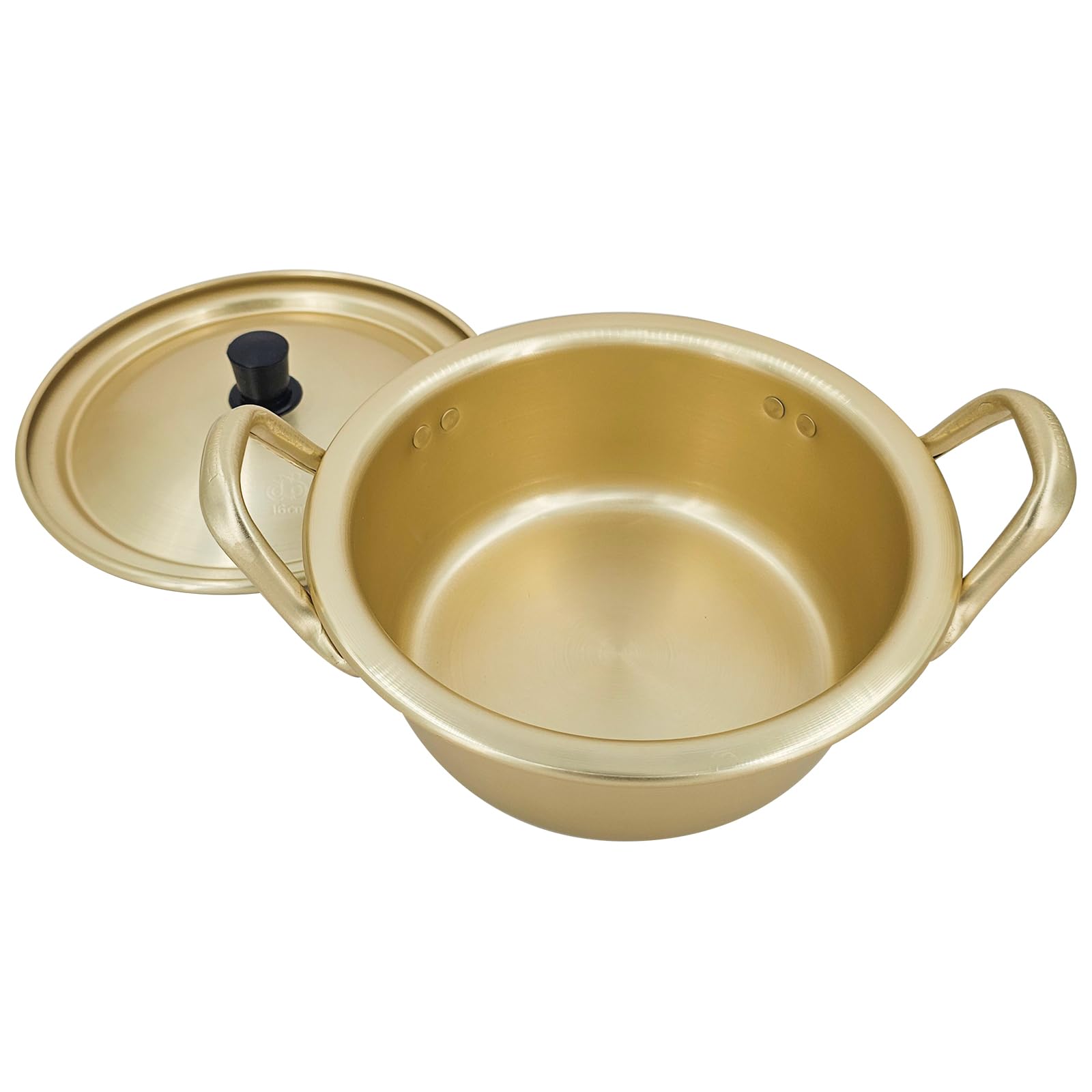 SSHAN Korean Ramen Pot with Lid - Light Weight Ramen Cooker Pot, Korean Cookware Noodle Pot Fast Heating for Kitchen Cookware, Easy Light Stockpot Soup Pot, Healthy, Sturdy, & Dishwasher Safe (16cm)