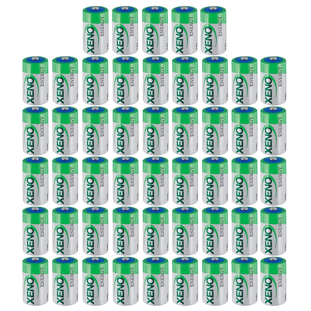 NOOKK (50-Pack) 3.6V 1/2AA 1200mAh XL-050F Lithium Thionyl Chloride Battery Replacement for Xeno XLP-050F XL-050F ER14250/W B9604T Battery