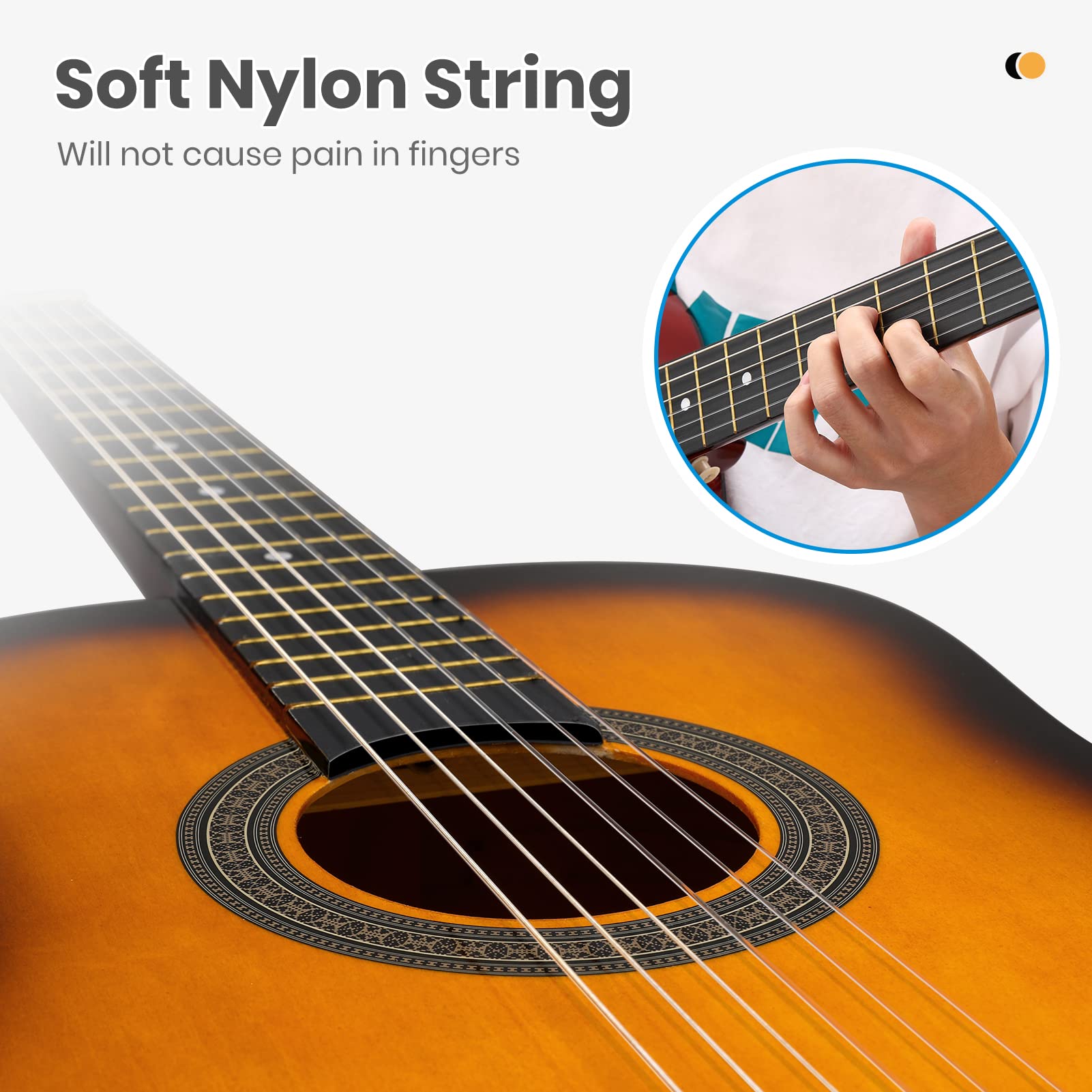 Moukey 41" Acoustic Guitar for Beginner Adult Teen Full Size Guitarra Acustica with Chord