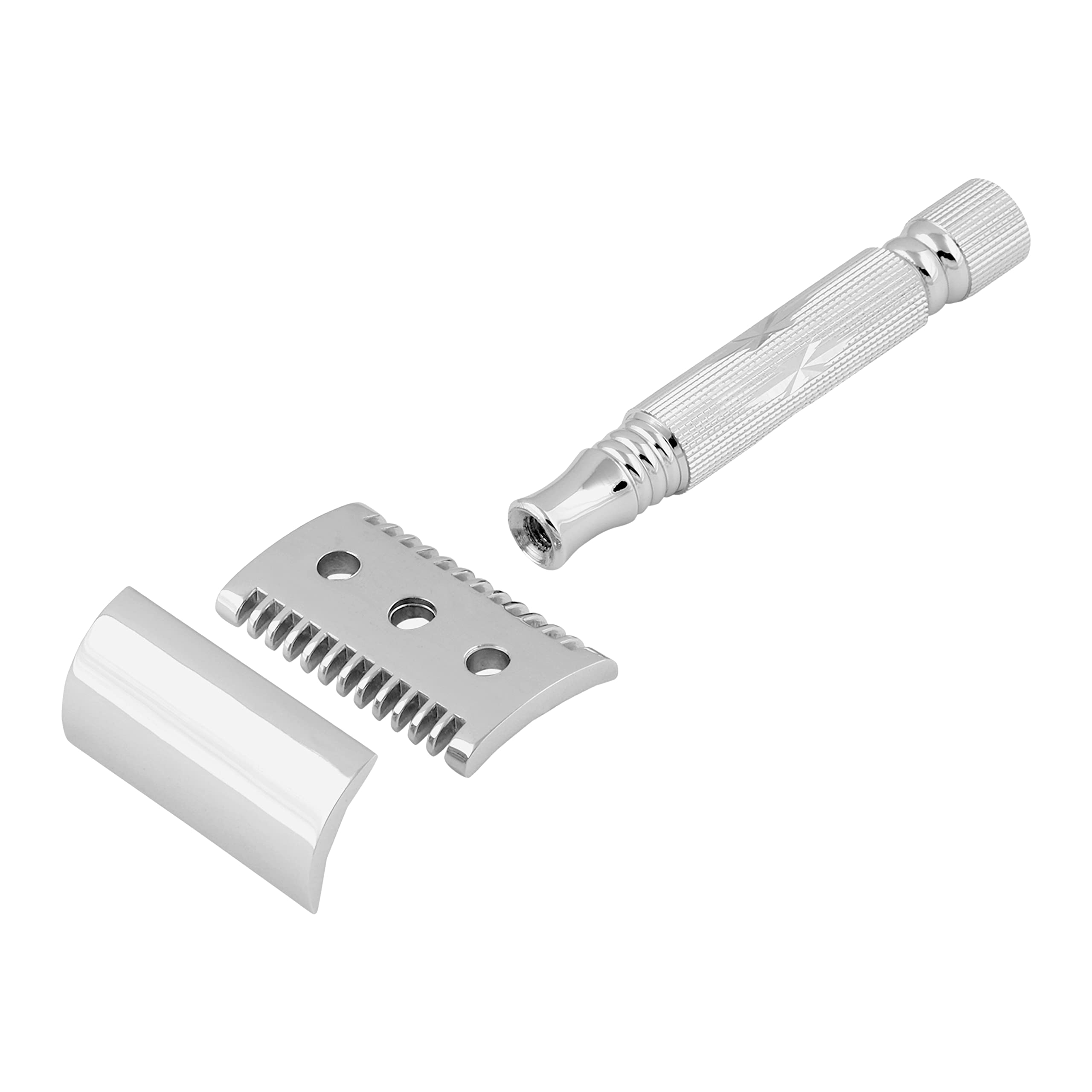 Pearl Shaving Double Edge Open Comb Safety Razor for Men (Brass metal) - Reusable Metal Razor | Eco Friendly DE Razor | Premium Shaving Razors for Men | Shaving Kit for valentine's gift