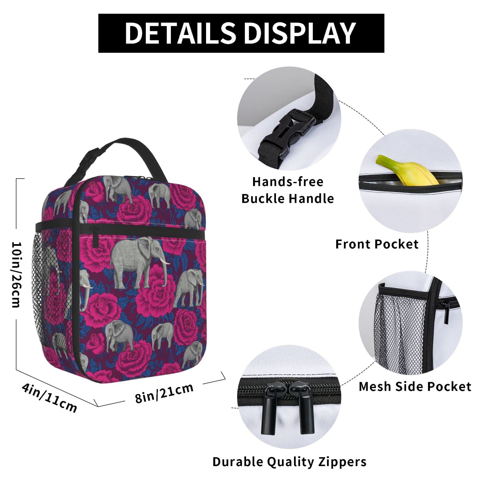 Majoug Hedgehog Lunch Bag/Lunch Box/Lunch Tote/Picnic Bags Insulated Cooler Travel Organizer