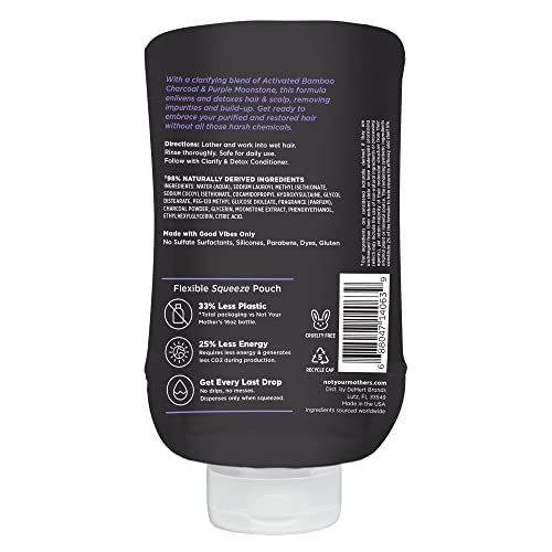 Not Your Mother's Clarify & Detox Shampoo & Conditioner Hair Car Set - 98% Naturally Derived Ingredients (Bamboo Charcoal & Purple Moonstone)