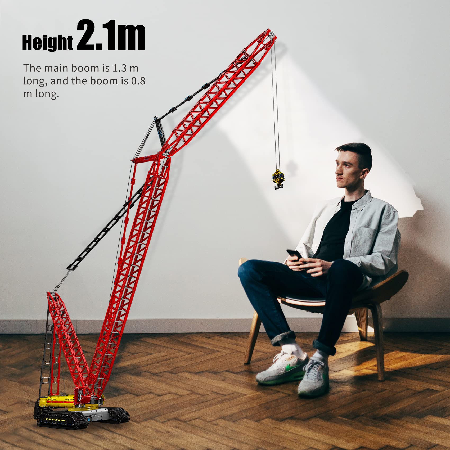 Mould King 17015 Crawler Crane LR13000 Building Block Kits, Technical Construction Vehicles Model with Motor/APP Remote Control, Gift for Kids Age 8+/Adult Collections Enthusiasts(4318 Pieces)