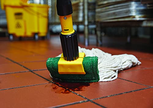 Rubbermaid Commercial Products Wood Mop Handle, 60-Inch, Lightweight Wet Mop Gripper with Heavy-Duty Clamp Handle for Floor Cleaning