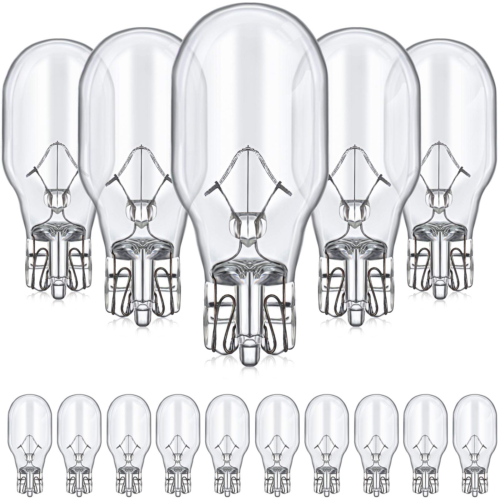 Honoson 10 Pieces T5-12V, Landscape Light Bulbs 12 Volt Low Voltage Light Bulbs T5 Wedge Base Replacement Bulb Low Voltage Landscape Bulbs (18W) (7 W)