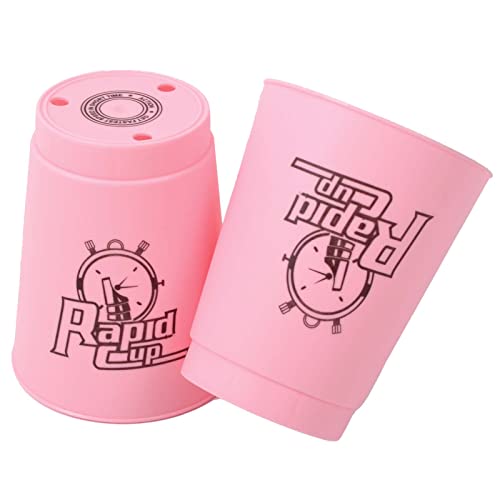 Peifun Stacking Cups,Upgrade 12 Pack Large Quick Stacks Cups Set Training Game for Challenge Competition Travel Party Gift-Pink