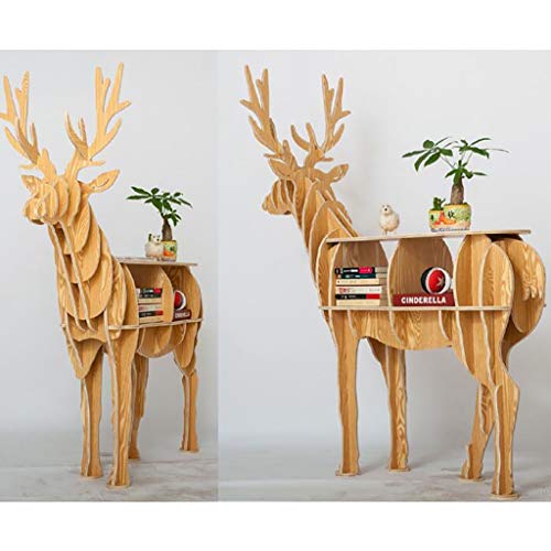 ROLTIN Storage Shelf DVD Bookcase Storage Rack Bookshelf Animal Shelf Male Deer Shape Flower Stand Model Room Coffee Table Clothing Store Landing Decoration (Size : 108 * 52 * 1