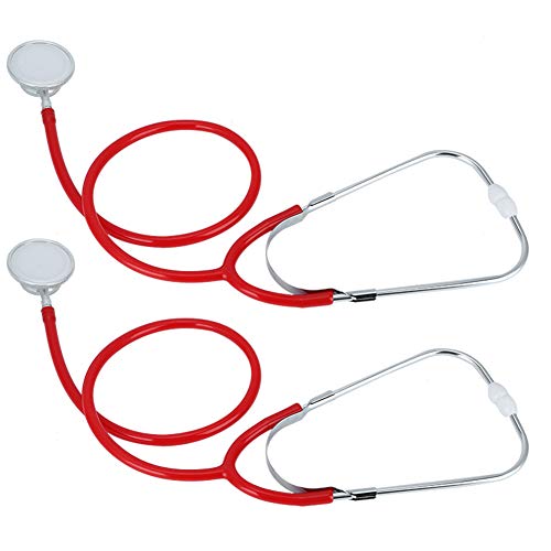 Stethoscope, Universal Dual Head Stethoscope, 2 Set Dual Head Stethoscope for Adults Children Suitable for Doctors, Nursing Students and Home Use Health Care Device(Red)