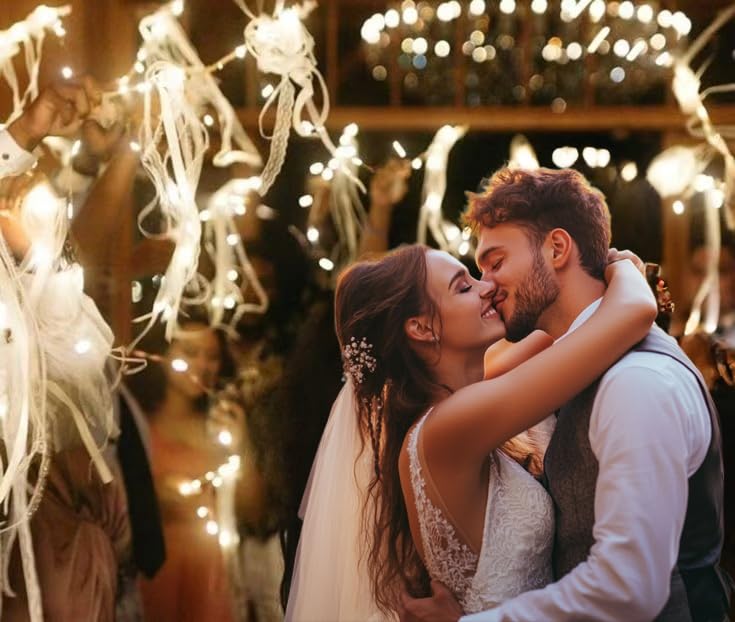 Wedding Sparklers Send Off,Wedding Streamers Light Up Fairy Wands White Glow Sticks with Bells for Reception Birthday Led Dark Party Wedding Church Exit Prop Recessional