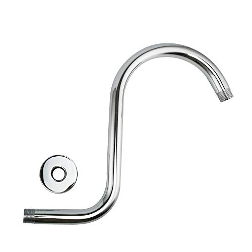 Purelux Goose Neck Shower Arm Water Outlet PJ1201 Made of Stainless Steel, Chrome Finish Showerhead Extension