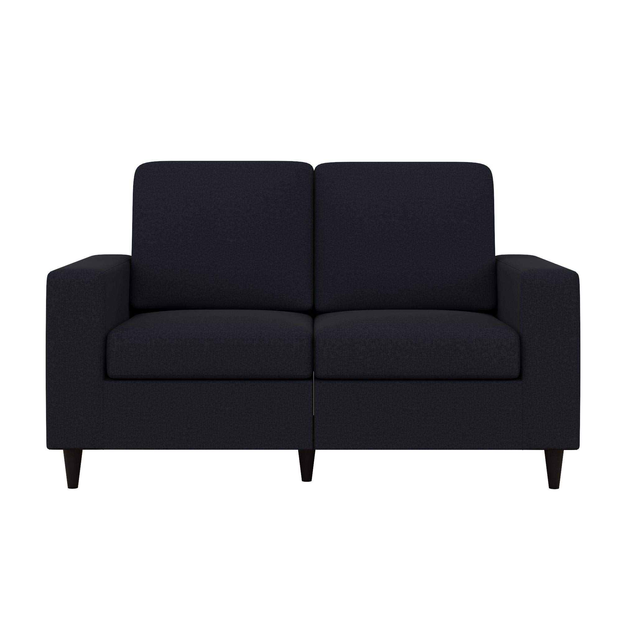 REALROOMS Coral Loveseat 2 Seater Upholstered Sofa, Green Velvet