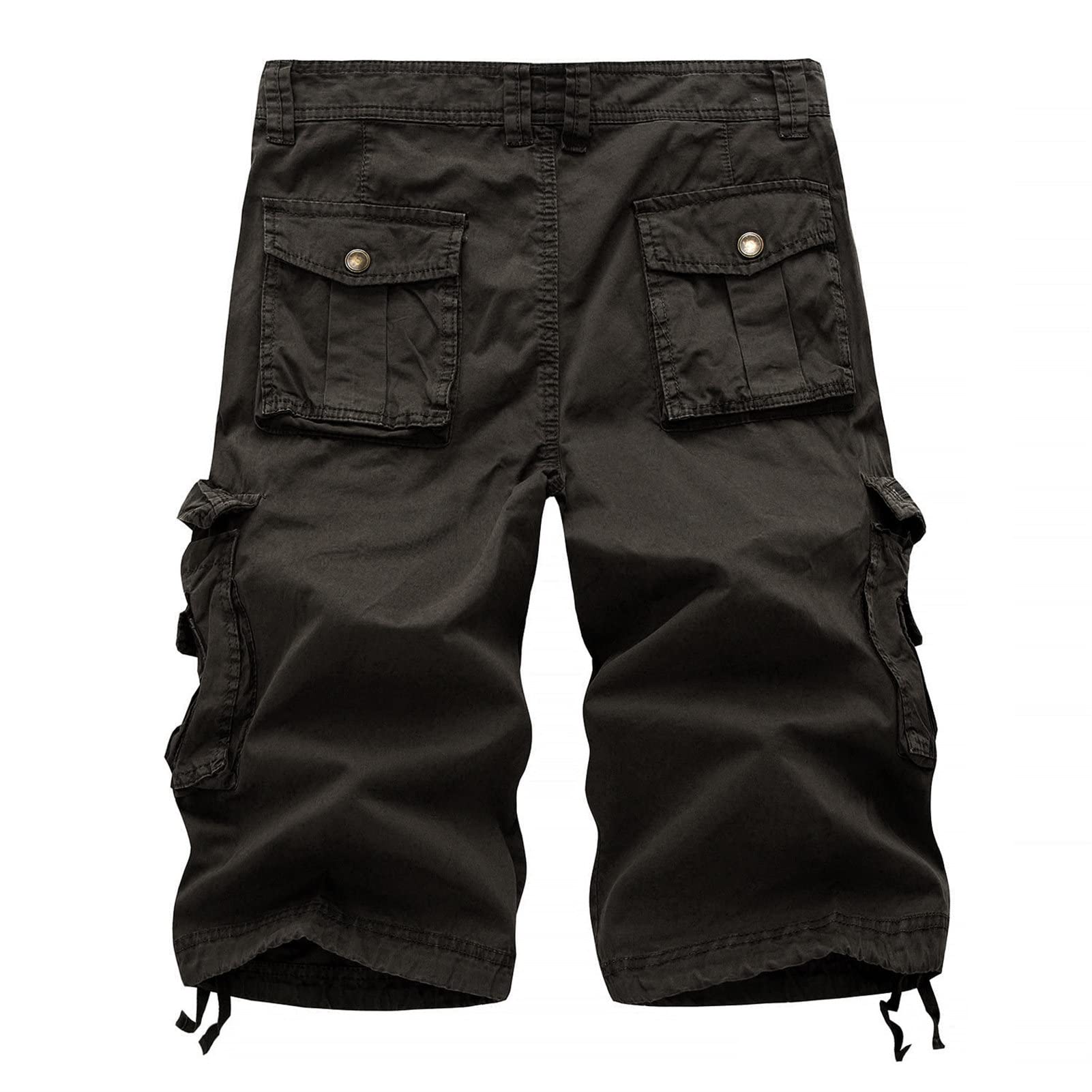 Men's Cotton Twill Multi Pockets Shorts Lightweight Relaxed Fit Cargo Short Casual Outdoor Military Short Pants (Dark Grey,38)
