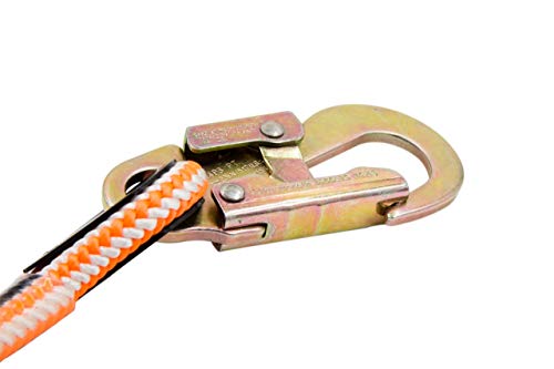 Pelican Rope Positioning with Steel Snap Hook (1/2 inch x 8 feet) – Adjustable, High Visibility Polyester Rope for Fall Protection, Arborists, Tree Climbers - ANSI Z133 & OSHA 1910/1926 Certified
