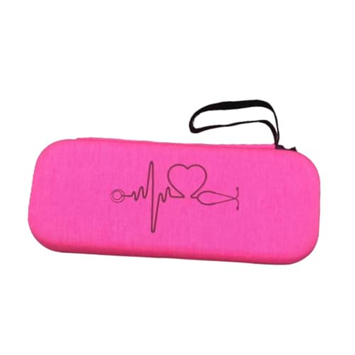 WeiLaiKeQi Stethoscope Carrying Case Stethoscope Carrying Bag Travel EVA Organizer Storage Bag, Pink and Black Pattern