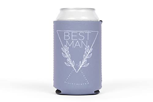 Loco Llama - Best Man Can Cooler - Groomsmen Proposal Box Gift & Stuffer - Wedding Favors & Party - (1) Grey