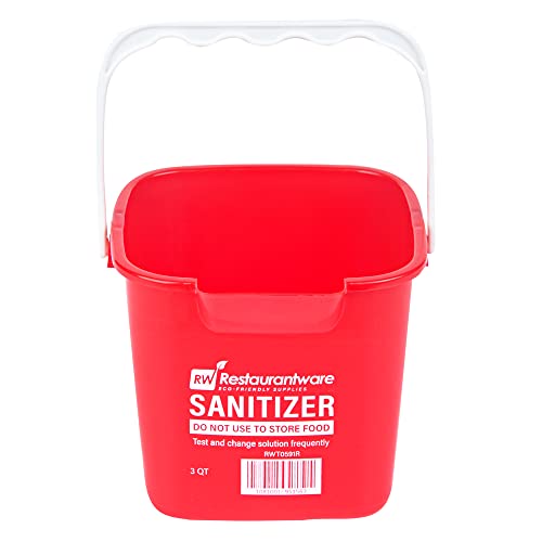 Restaurantware Clean 3 Quart Cleaning Bucket, 1 Detergent Square Bucket - With Measurements, Built-In Spout & Handle, Red Plastic Utility Bucket, For Home Or Commercial Use