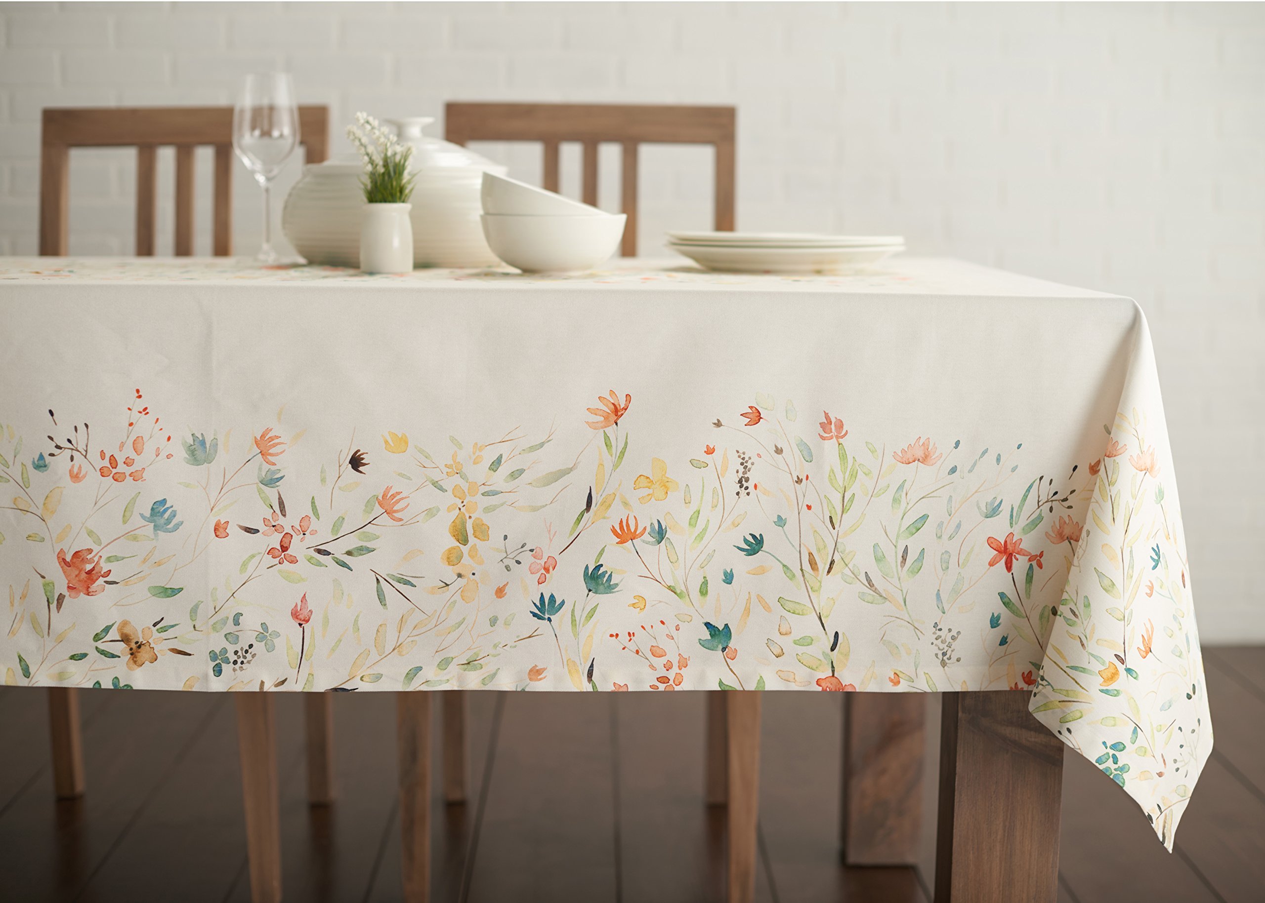 Maison d' Hermine 100% Cotton Table Cloth Colmar Tabletop Cover Kitchen Dining Tablecloth Great for Parties Wedding Use Spring/Summer (Rectangle, 54"x72")