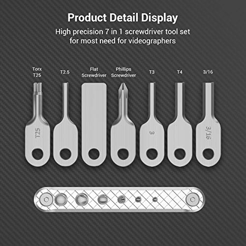 SmallRig Folding Tool Set with Screwdrivers and Wrenches, Pocket-sized Folding Multitool with 7 Functional Tools for Video Photographers AAK2213C