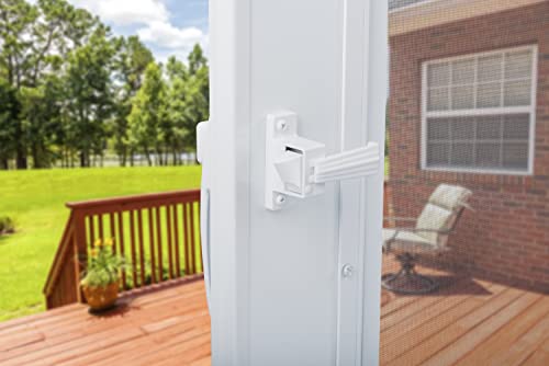 Wright Products - Tie Down Push Button Door Latch for Screen and Storm Doors, White